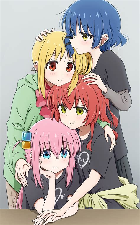 Gotoh Hitori Kita Ikuyo Ijichi Nijika And Yamada Ryo Bocchi The Rock Drawn By Mayo Oekaki