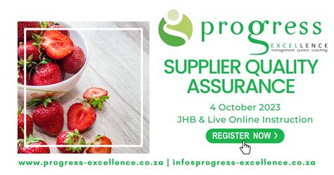 Supplier Quality Assurance Workshop Progress Excellence Progress