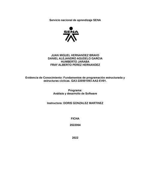 Fundamentos De Programación Estructurada Y Estructuras Cíclicas Ga3 220501093 Aa2 Ev01