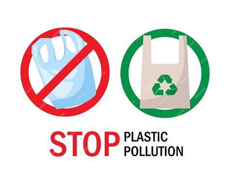 Premium Vector Symbol Stop Plastic Pollution And Fabric Cloth Or