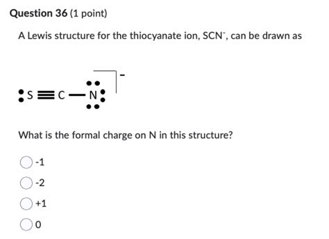 Solved A Lewis Structure For The Thiocyanate Ion Scn− Can