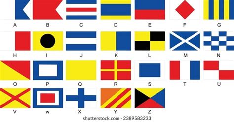 Maritime Signals Nautical Flag Morse Alphabet Stock Vector Royalty