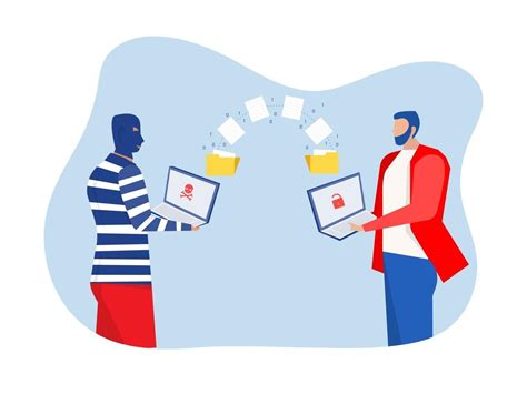 Man Unlocks Data While Hacker Steals Data Vector Art At Vecteezy