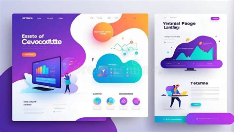 Dynamic Vector Ui Ux Landing Page Design Ai Generate Stock Illustration Illustration Of