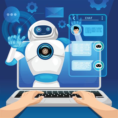 Chat Bot With Robotic Interaction Design Concept 22423673 Vector Art At