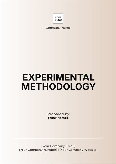 Free Experimental Methodology Template To Edit Online