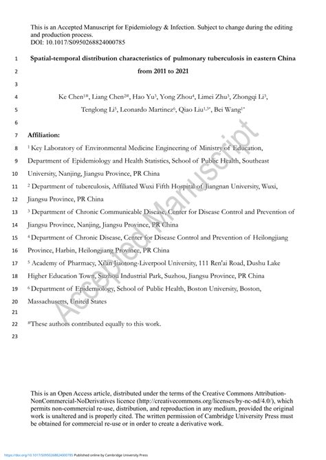 Pdf Spatial Temporal Distribution Characteristics Of Pulmonary