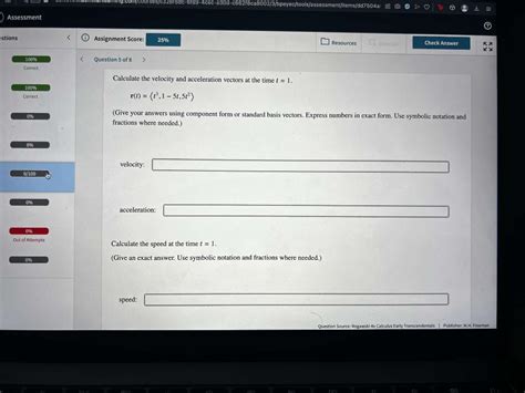 Solved Calculate The Velocity And Acceleration Vectors At Chegg