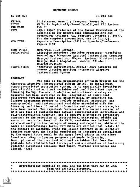 Pdf Mais An Empirically Based Intelligent Cbi System