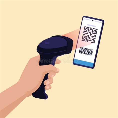 Scanner Recognizing A Qr Code Stock Vector Illustration Of Scanner
