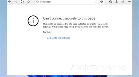 Fix There Is A Problem Connecting Securely To This Website Avoiderrors