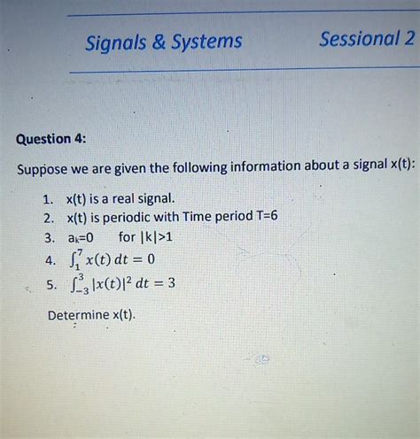 Solved Signals And Systems Sessional 2 Question 4 Suppose We