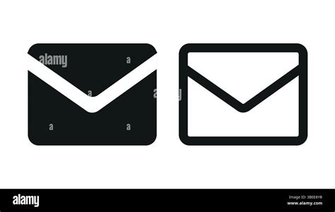 Two Simple Vector Envelope Icons One Filled And One Outlined Representing Email Message Or