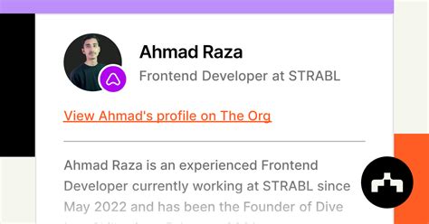 Ahmad Raza Frontend Developer At Strabl The Org