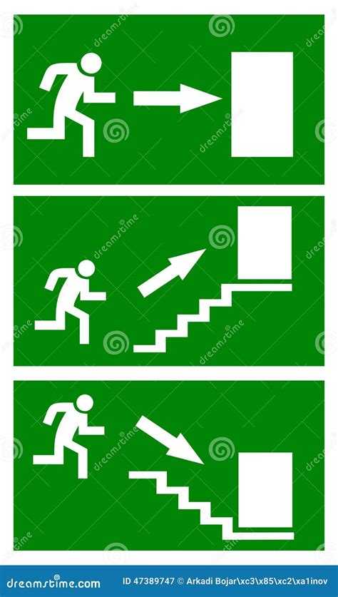 Emergency Exit Sign Stock Vector Illustration Of Caution 47389747