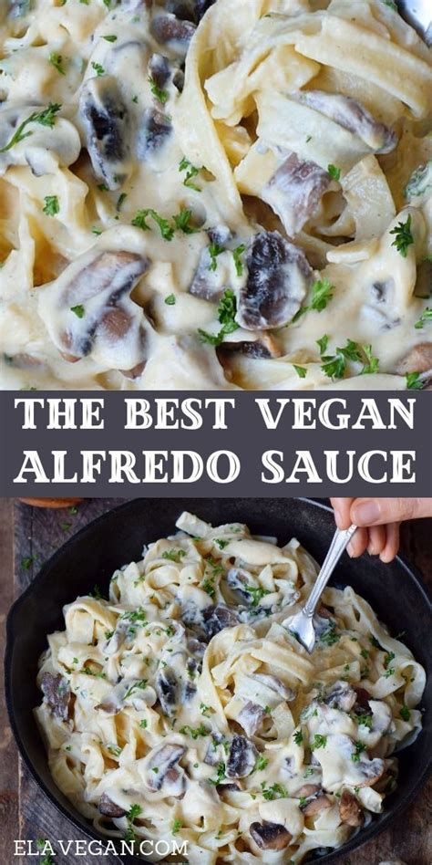 The Best Vegan Alfredo Sauce Recipe With Pasta Mushrooms And Broccoli