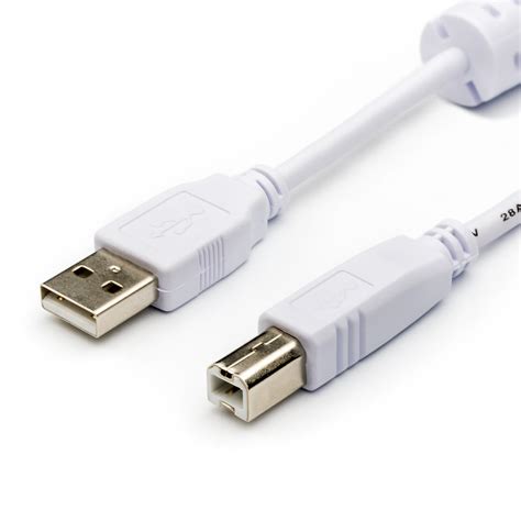 Кабель Usb 2 0 Am Bm 0 8 м White Atcom для переферии 1 Ferite Atcom Ua