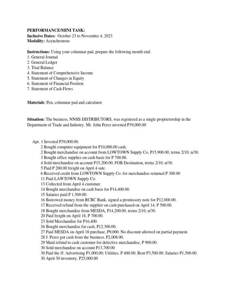 Fabm Perf Task Pdf Cash Balance Sheet