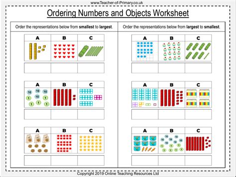 Ordering Objects And Numbers Worksheet Maths Year 2 Worksheets Library