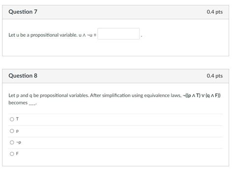 Solved Let U Be A Propositional Variable U∧¬u≡ Question 8