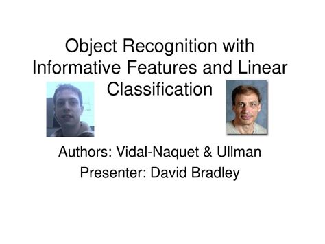 Ppt Object Recognition With Informative Features And Linear Classification Powerpoint