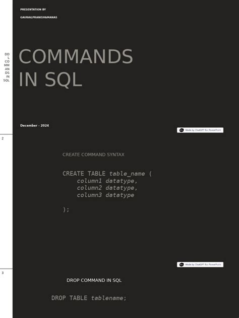 Ddl Commands In Sql Pdf