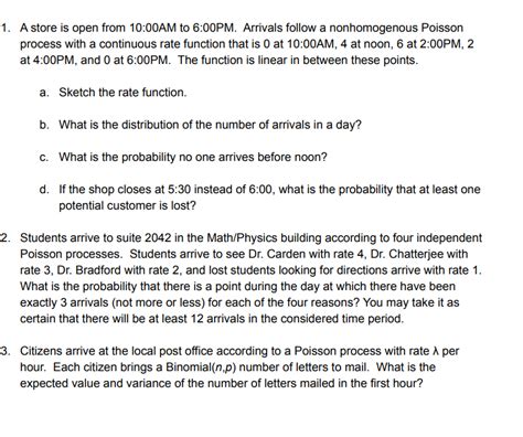 This Problem Comes From Variants Of The Poisson Chegg Com