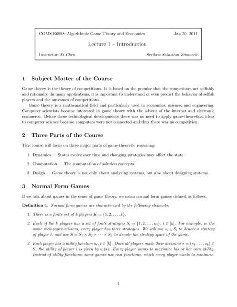 Note Pdf Algorithmic Game Theory And Economics