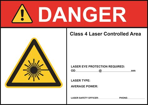 Danger Class 4 Laser Controlled Area Laser Warning Sign Phillips Safety
