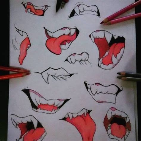 How To Draw Mouth With Fangs Horror Style Drawing Demon Mouth