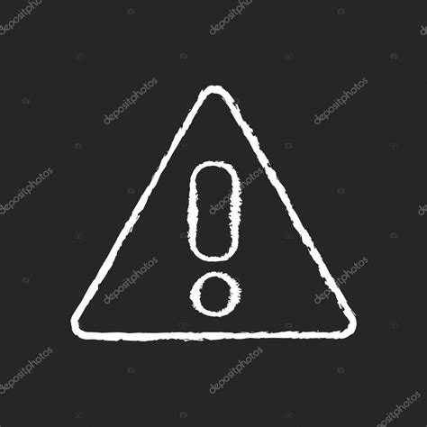 Atención Tiza Icono Blanco Sobre Fondo Negro Conducción Segura Normas