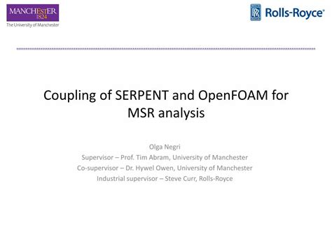 Pdf Coupling Of Serpent And Openfoam For Msr Analysismontecarlo Vtt