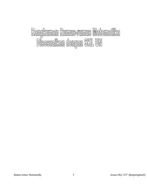 Solution Kumpulan Rumus Matematika Studypool