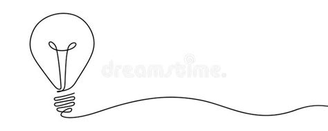 Single Continuous One Line Art Idea Light Bulb Creative Solution Teamwork Lamp Concept Minimal