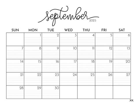 Printable 2025 September Calendar