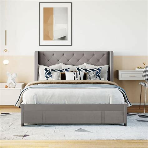 Queen Bed Frame With Storage Grey At Derrick Evans Blog