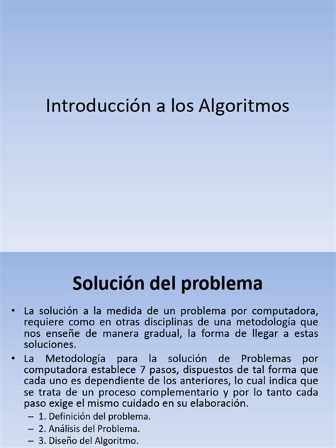 01 Introducción A Algoritmoss Pdf Algoritmos Lenguaje De Programación