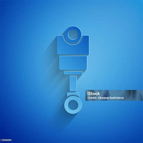 종이 잘라 엔진 피스톤 아이콘 파란색 배경에 격리 자동차 엔진 피스톤 기호입니다 종이 아트 스타일입니다 벡터 일러스트레이션 강철에 대한 스톡 벡터 아트 및 기타 이미지