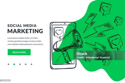 확성기 스마트폰 화면에 마케팅 기호 벡터 스케치 그림 광고 마케팅 개념 손에 대한 스톡 벡터 아트 및 기타 이미지 손 Brand Name Smart Phone 개념