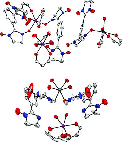 Coordination Environment Of Compounds 1 Top And 2 Bottom With 50