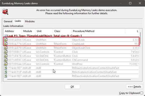 Delphi Unexpected Memory Leak Has Occured Stack Overflow