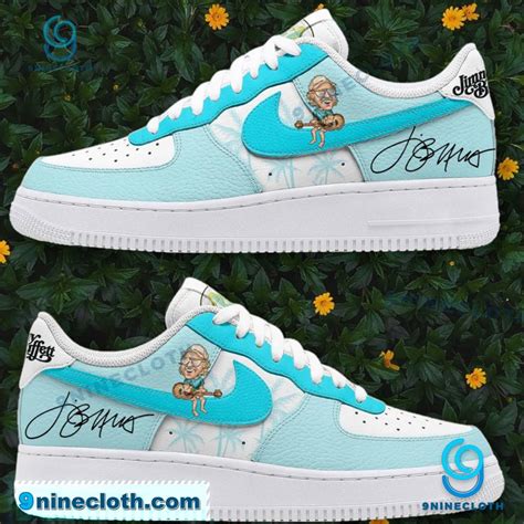 Jimmy Buffett Signature Coconut Tree Blue Air Force Shoes 9ninecloth