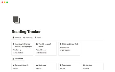 Reading Tracker Notion Template