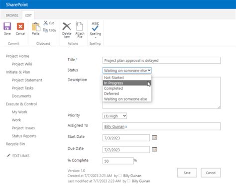 Sharepoint Project Tracking Guide And Best Practices Free Template