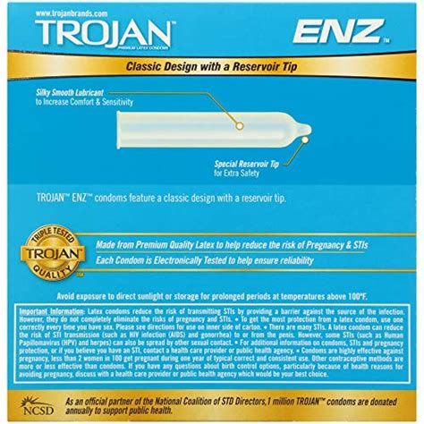 Trojan Enz Armor Spermicidal Lubricated Condoms 36 Count On Galleon
