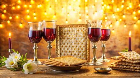 A Warm And Welcoming Passover Seder Table Setting Traditional Elements