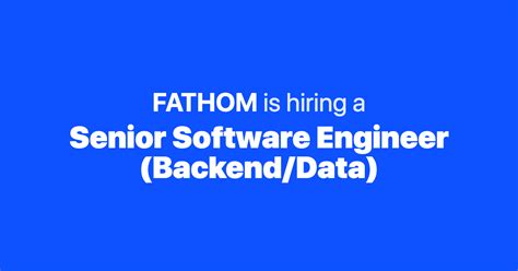 Senior Software Engineer Backenddata At Fathom