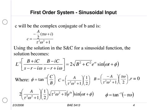 Ppt Response Of First Order Systems To Sinusoidal Input Powerpoint Presentation Id5574750