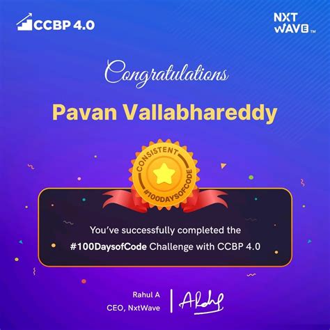 pavan vallabhareddy on linkedin 100daysofcodechallenge nxtwaveccbp nxtwave ccbp