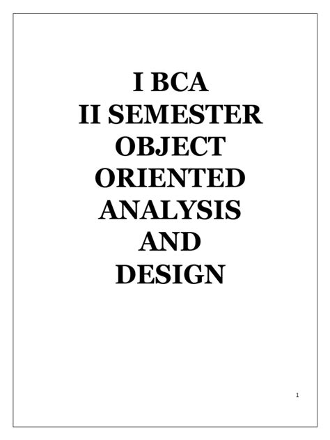 Ooad Bca 1 Pdf